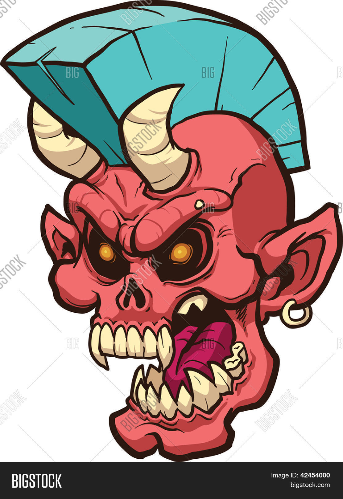 Screaming Punk Demon Vector & Photo (Free Trial) | Bigstock