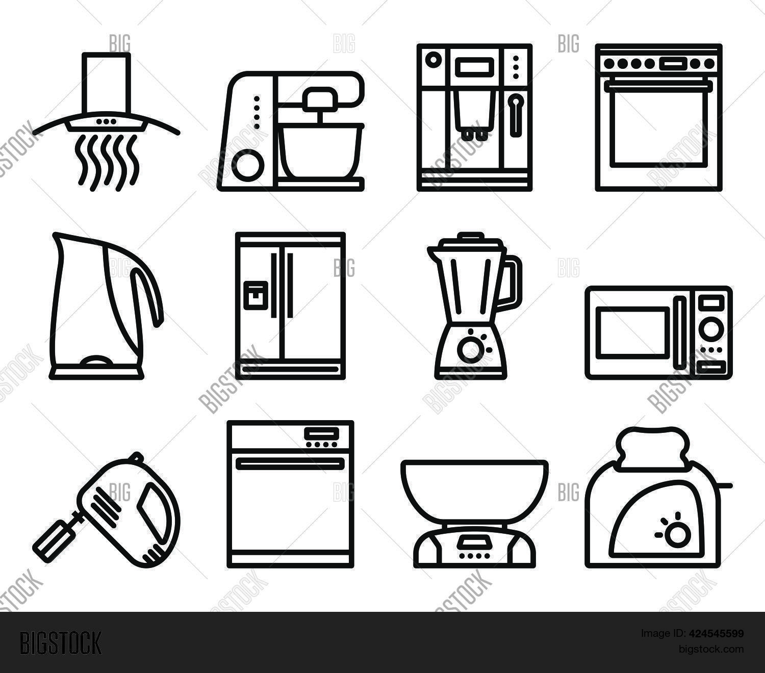 Kitchen Icon Set. Vector & Photo (Free Trial) | Bigstock