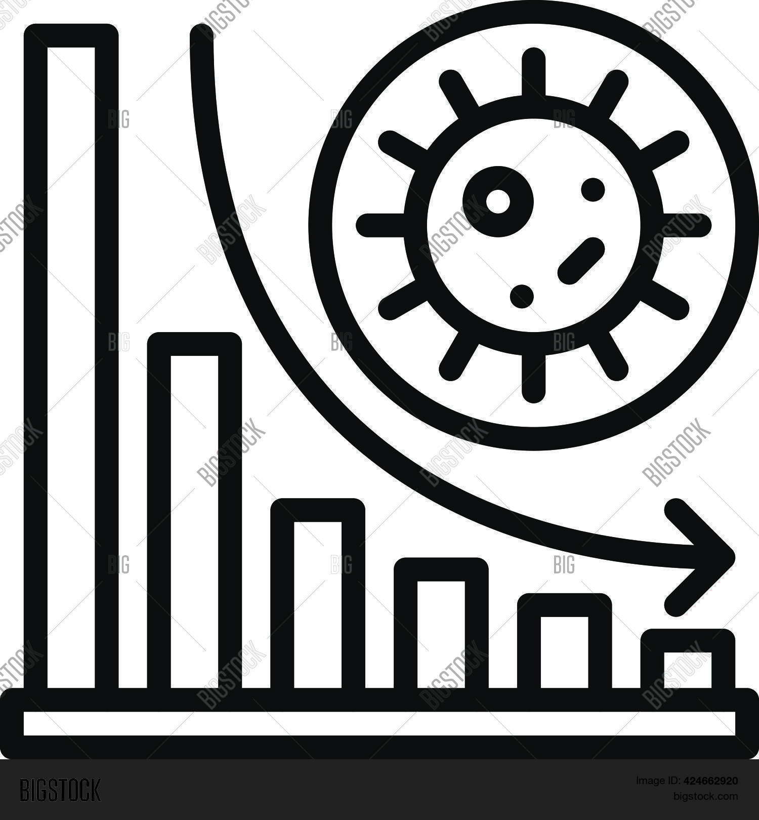 Decreasing Chart Icon Vector & Photo (Free Trial) | Bigstock