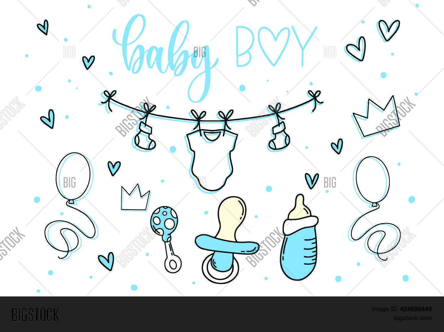 Baby Boy Doodle Set. Vector & Photo (Free Trial) | Bigstock