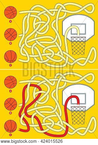Basketball Maze Kids Vector & Photo (Free Trial) | Bigstock