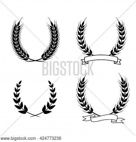 Wheat Wreaths Grain Vector & Photo (Free Trial) | Bigstock