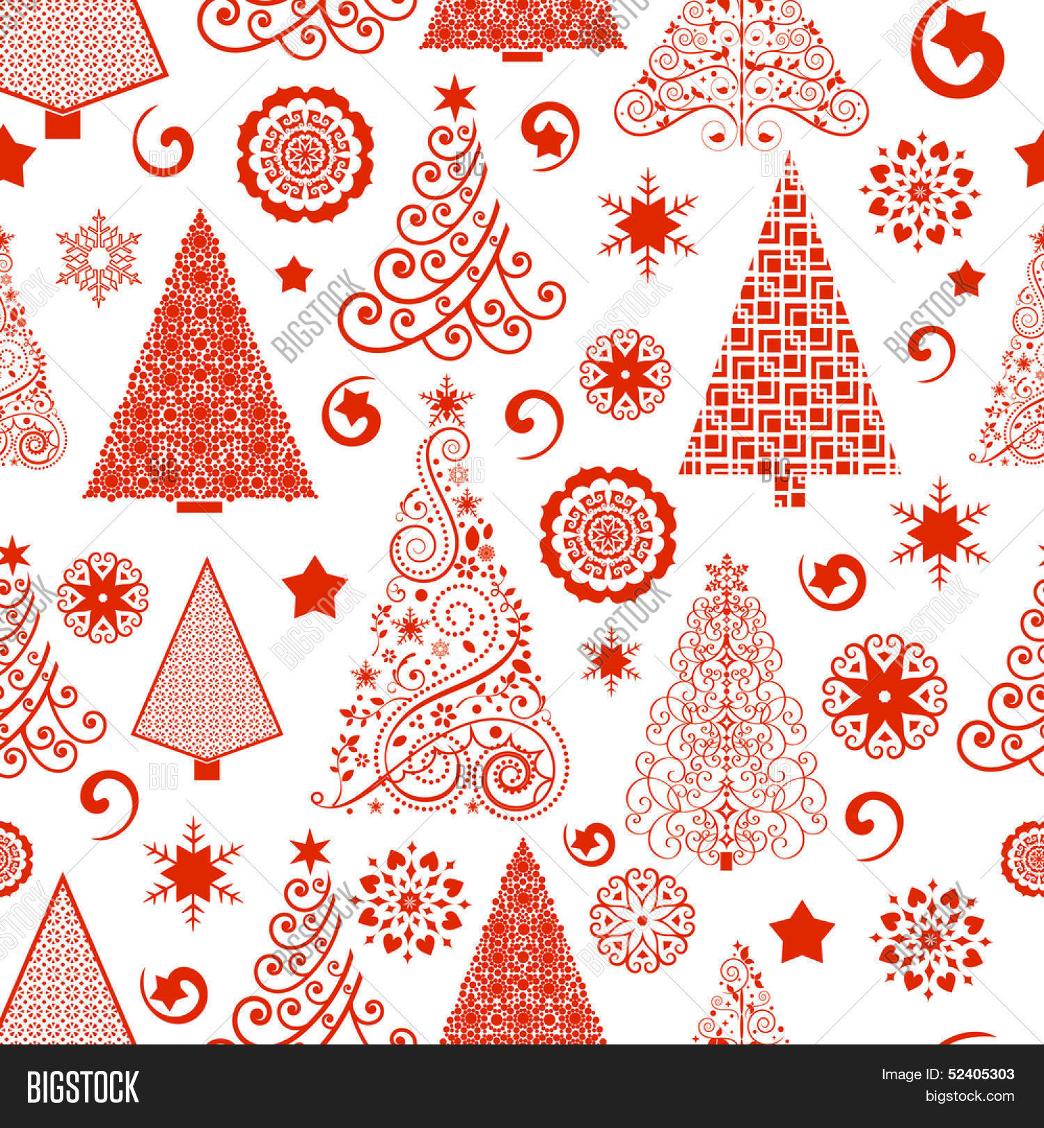 Pretty Red Tree Vector & Photo (Free Trial) | Bigstock