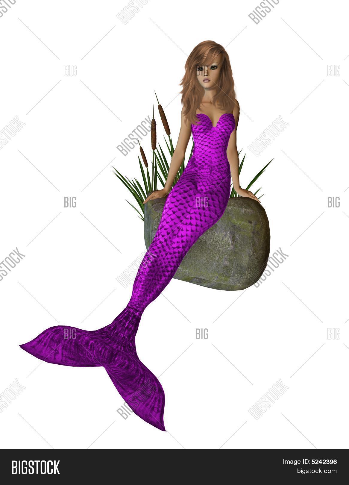 Purple Mermaid Sitting Image & Photo (Free Trial) | Bigstock