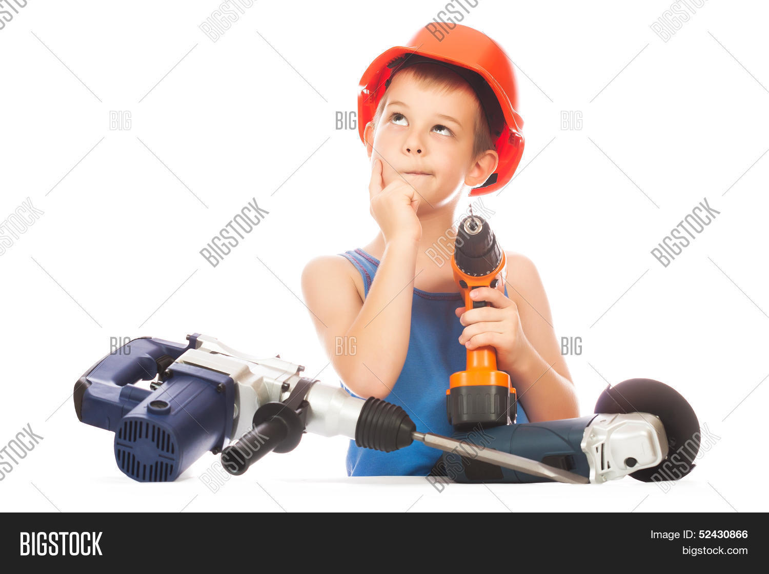 Little Boy Power Tool Image & Photo (Free Trial) | Bigstock
