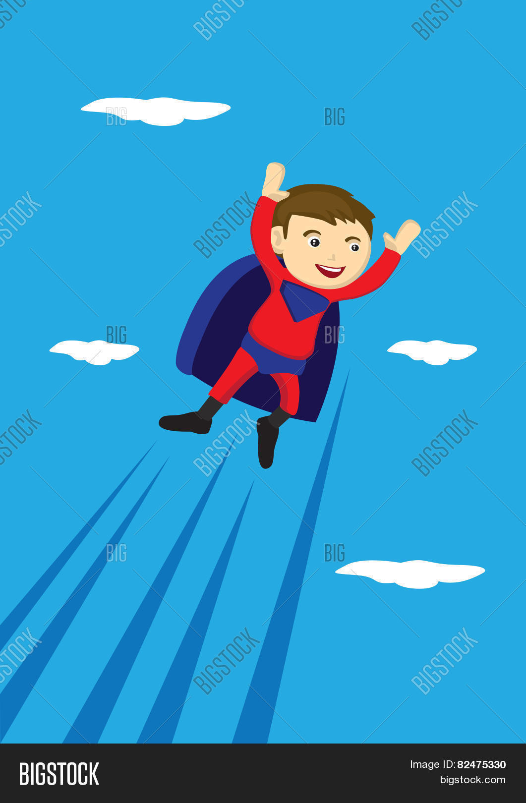 Flying Super Boy Vector & Photo (Free Trial) | Bigstock