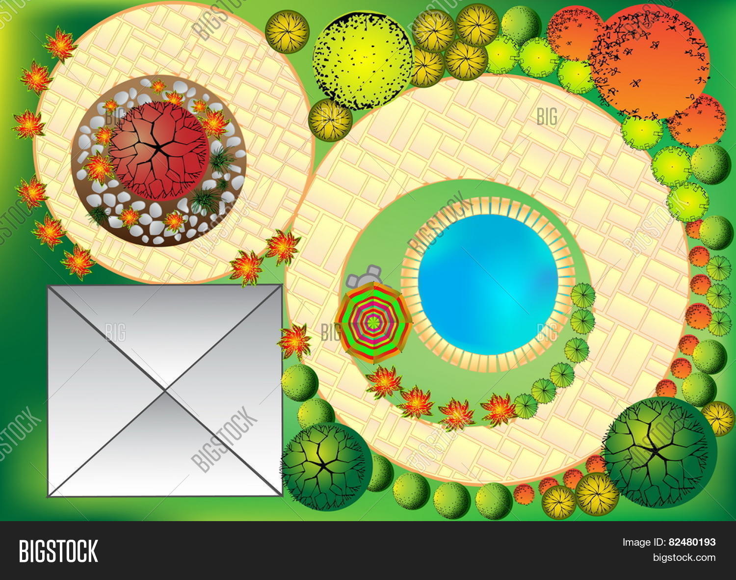 Vector Landscape Plan Vector & Photo (Free Trial) | Bigstock