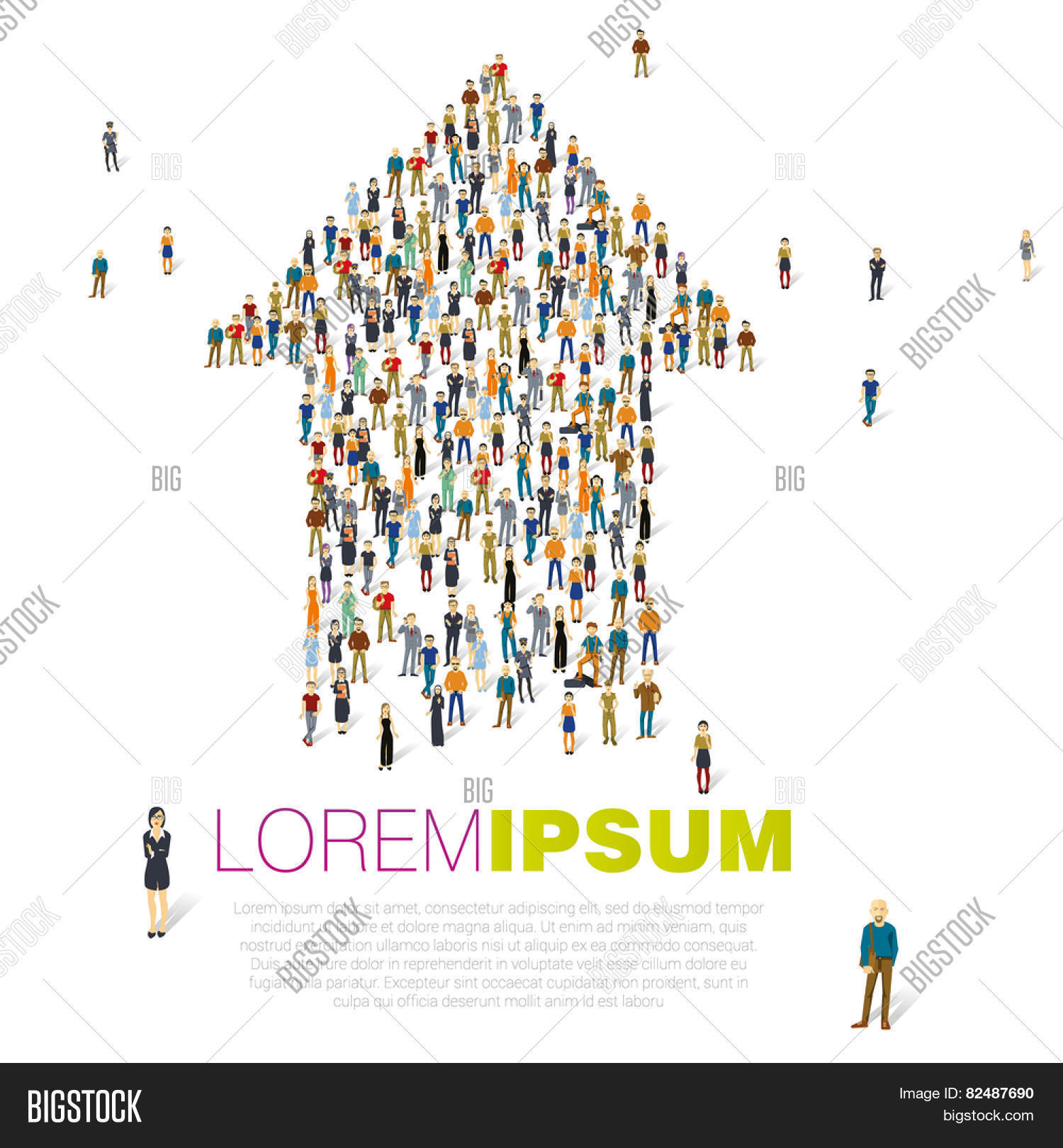 Crowded People Vector Vector & Photo (Free Trial) | Bigstock