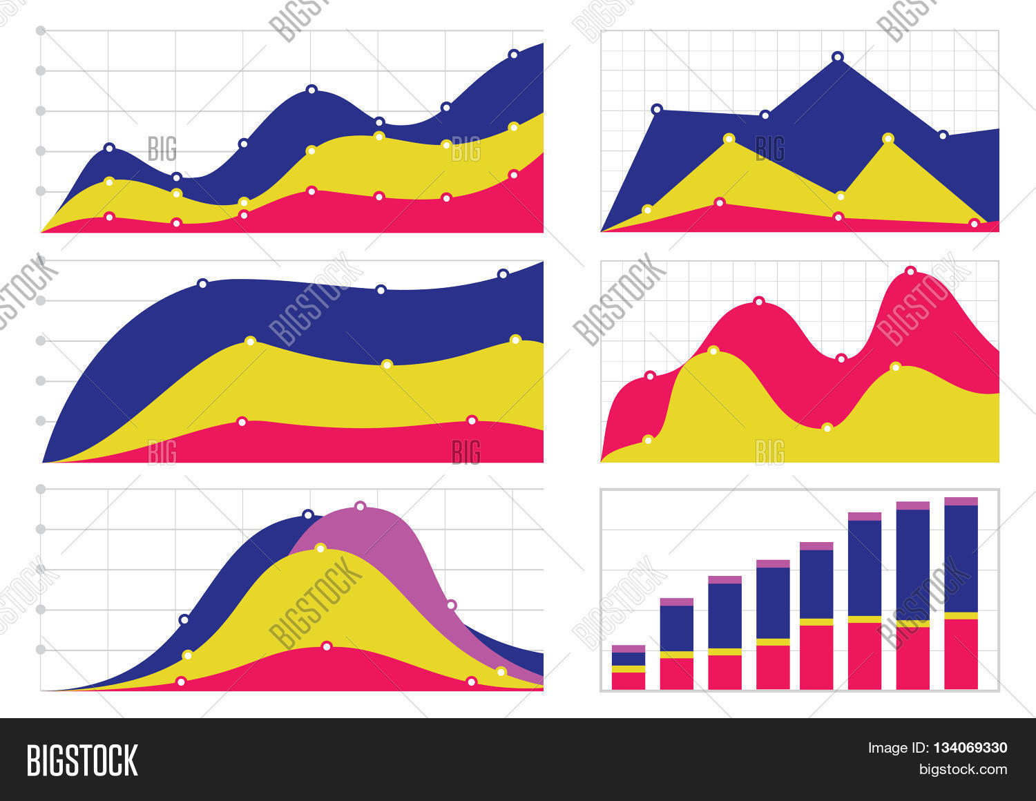 Set Flat Graphs Charts Image & Photo (Free Trial) | Bigstock