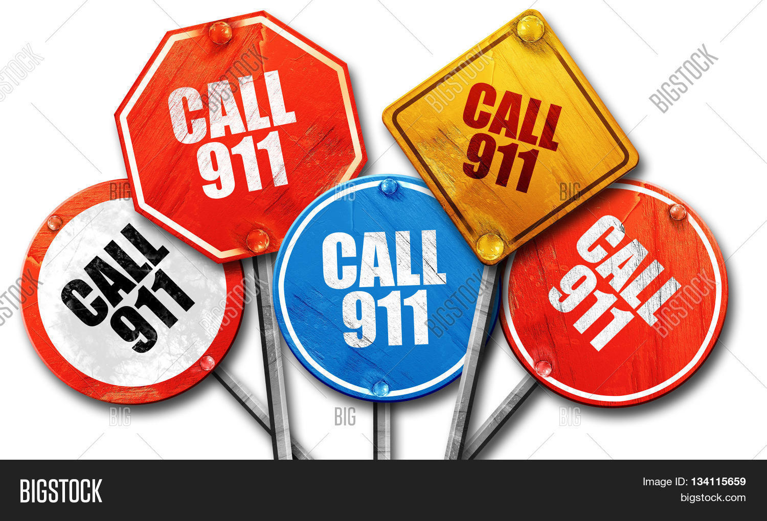 Call 911, 3D Rendering Image & Photo (Free Trial) | Bigstock