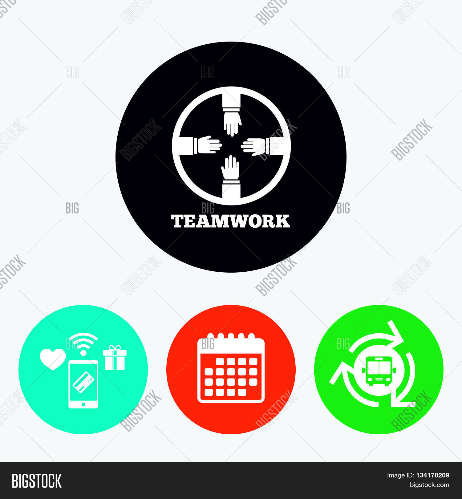 Teamwork Sign Icon. Vector & Photo (Free Trial) | Bigstock