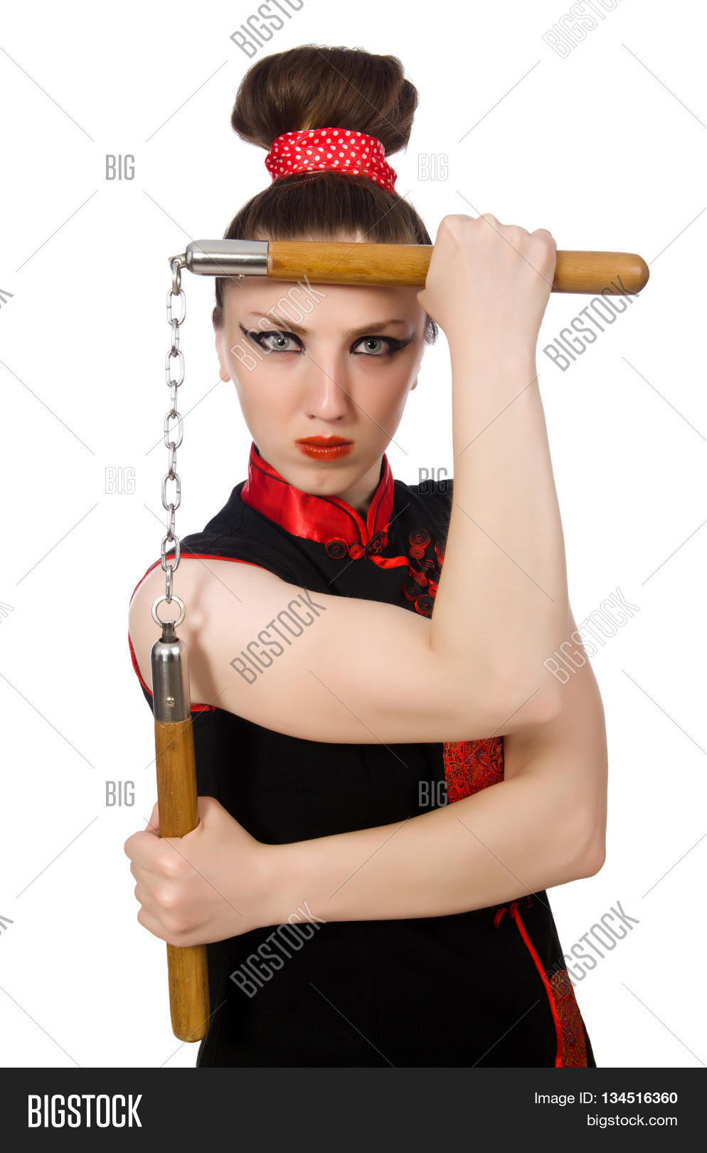 Funny Woman Nunchucks Image & Photo (Free Trial) | Bigstock