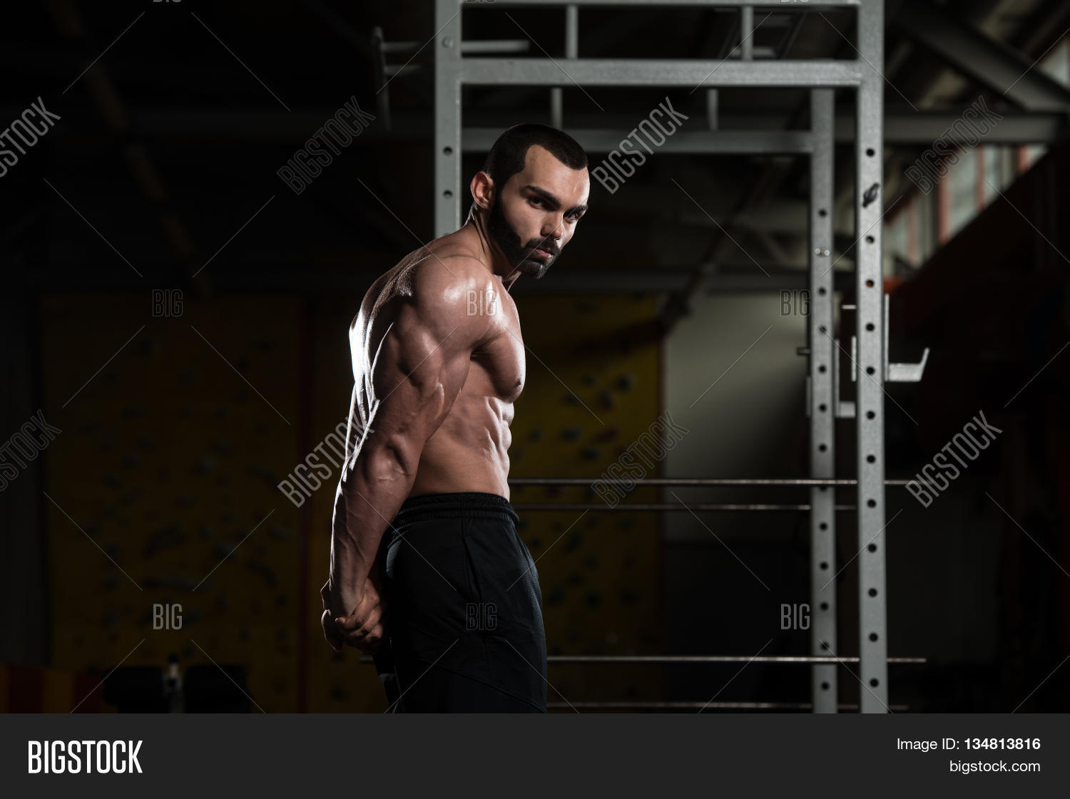 Muscular Man Flexing Image & Photo (Free Trial) | Bigstock