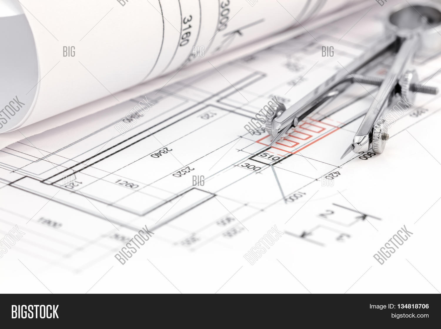 Floor Plan Rolled Image & Photo (Free Trial) | Bigstock
