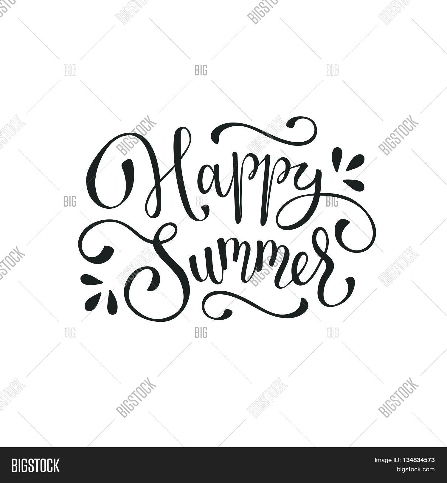 Happy Summer Wording Vector & Photo (Free Trial) | Bigstock