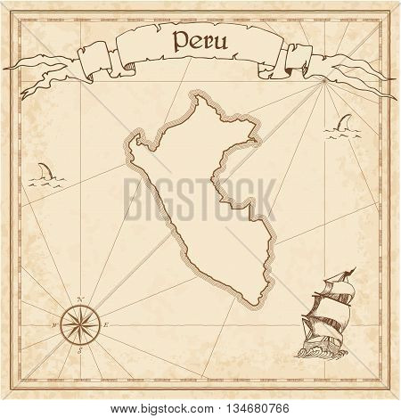 Peru Old Treasure Map Vector & Photo (Free Trial) | Bigstock