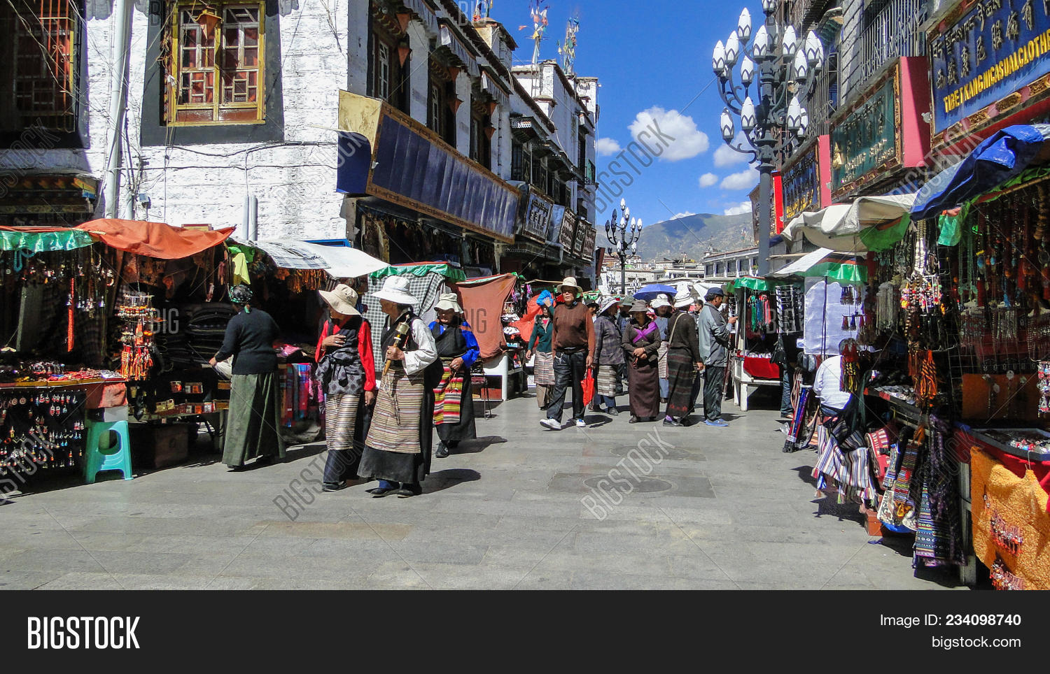 People On Street Lhasa Image & Photo (Free Trial) | Bigstock