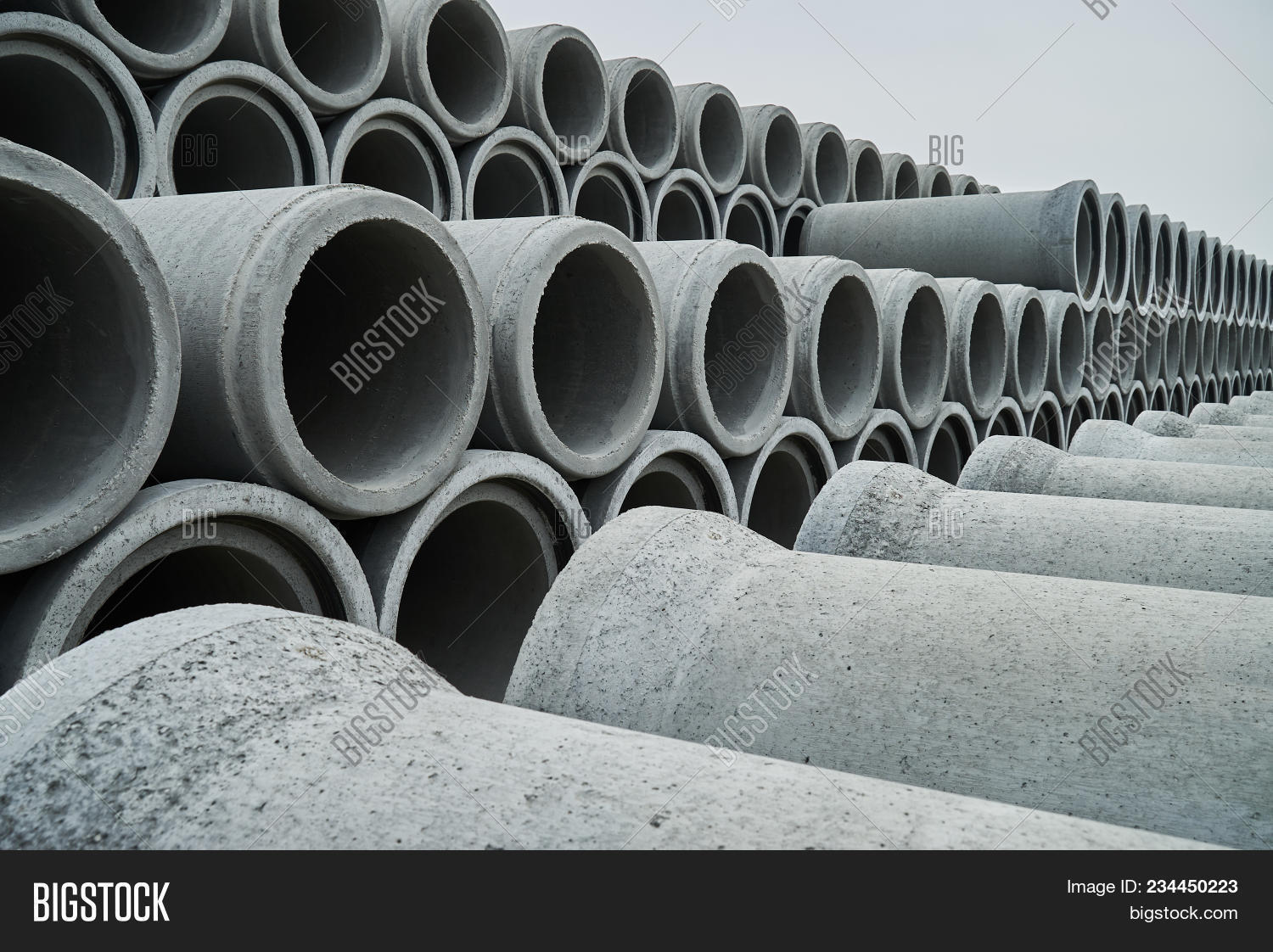 Stacked Pipe Concrete Image & Photo (Free Trial) | Bigstock