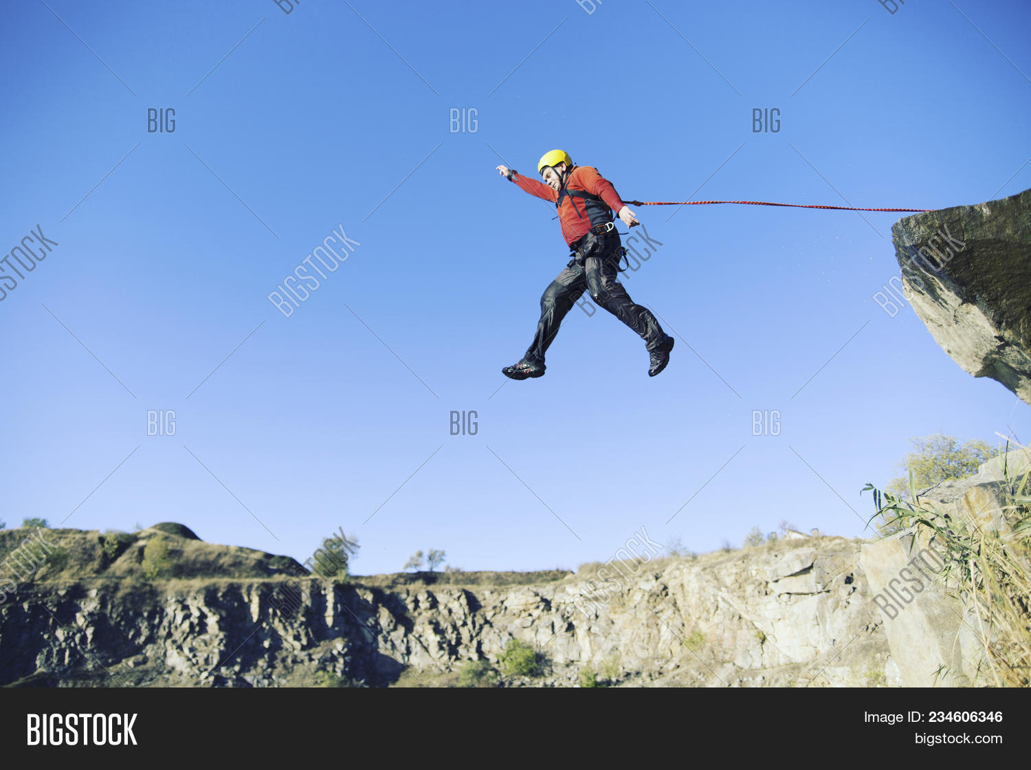 Jump Off Cliff Into Image & Photo (Free Trial) | Bigstock