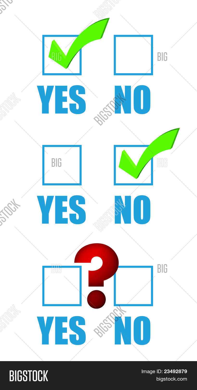 Yes No Checklist Vector & Photo (Free Trial) | Bigstock