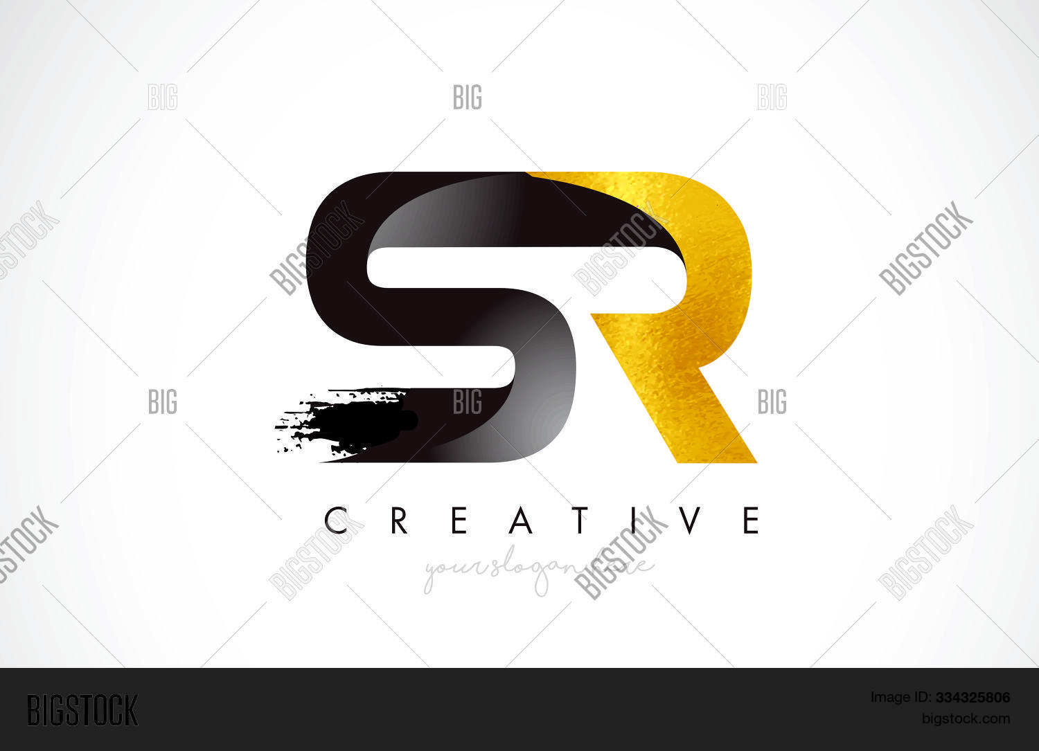Sr Letter Design Vector & Photo (Free Trial) | Bigstock