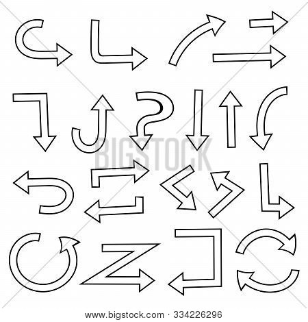 Arrows Set. Outline Vector & Photo (Free Trial) | Bigstock
