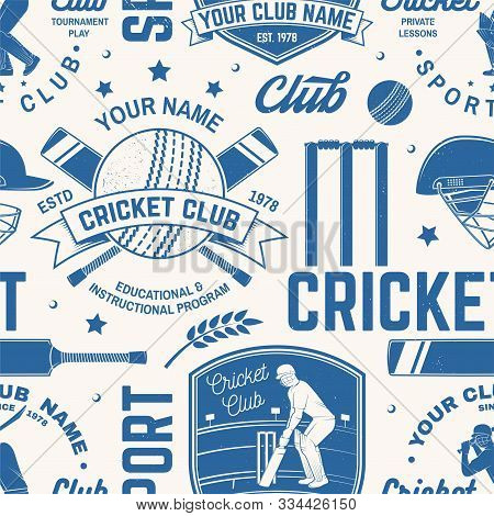 Cricket Club Seamless Vector & Photo (Free Trial) | Bigstock