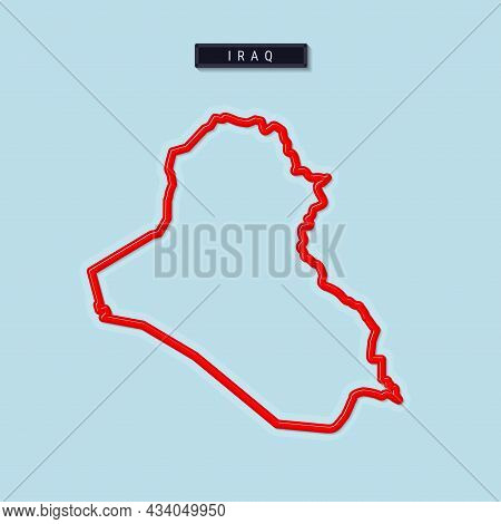 Iraq Bold Outline Map Vector & Photo (Free Trial) | Bigstock
