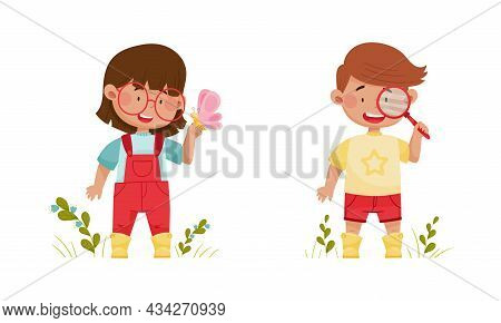 Cute Kids Exploring Vector & Photo (Free Trial) | Bigstock