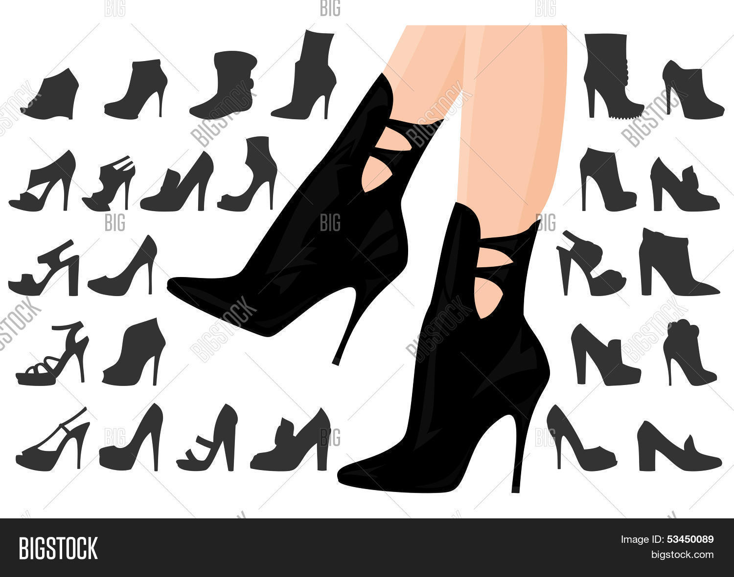 Female Legs Shoes Vector & Photo (Free Trial) | Bigstock