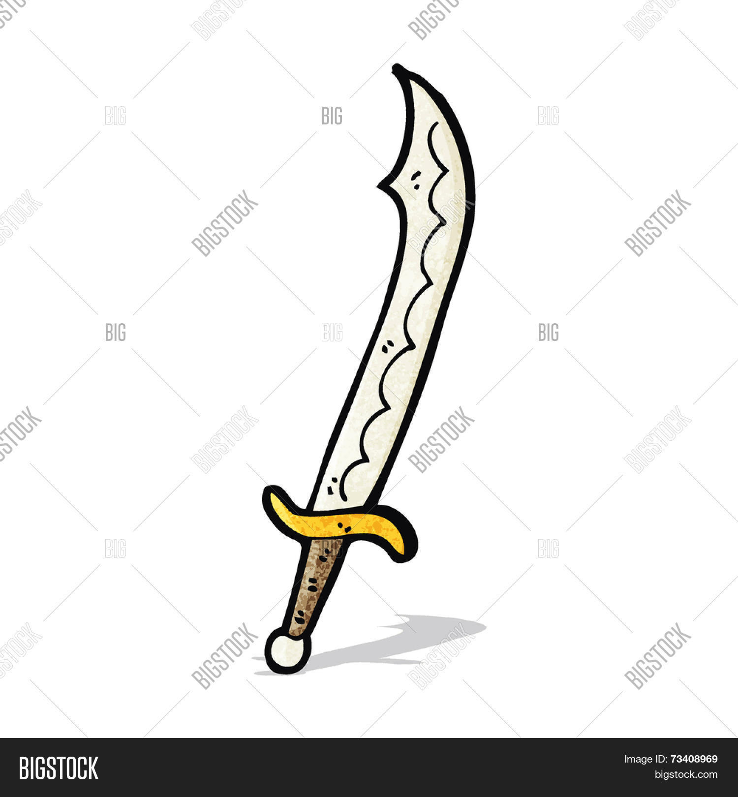 Cartoon Curved Sword Vector & Photo (Free Trial) | Bigstock