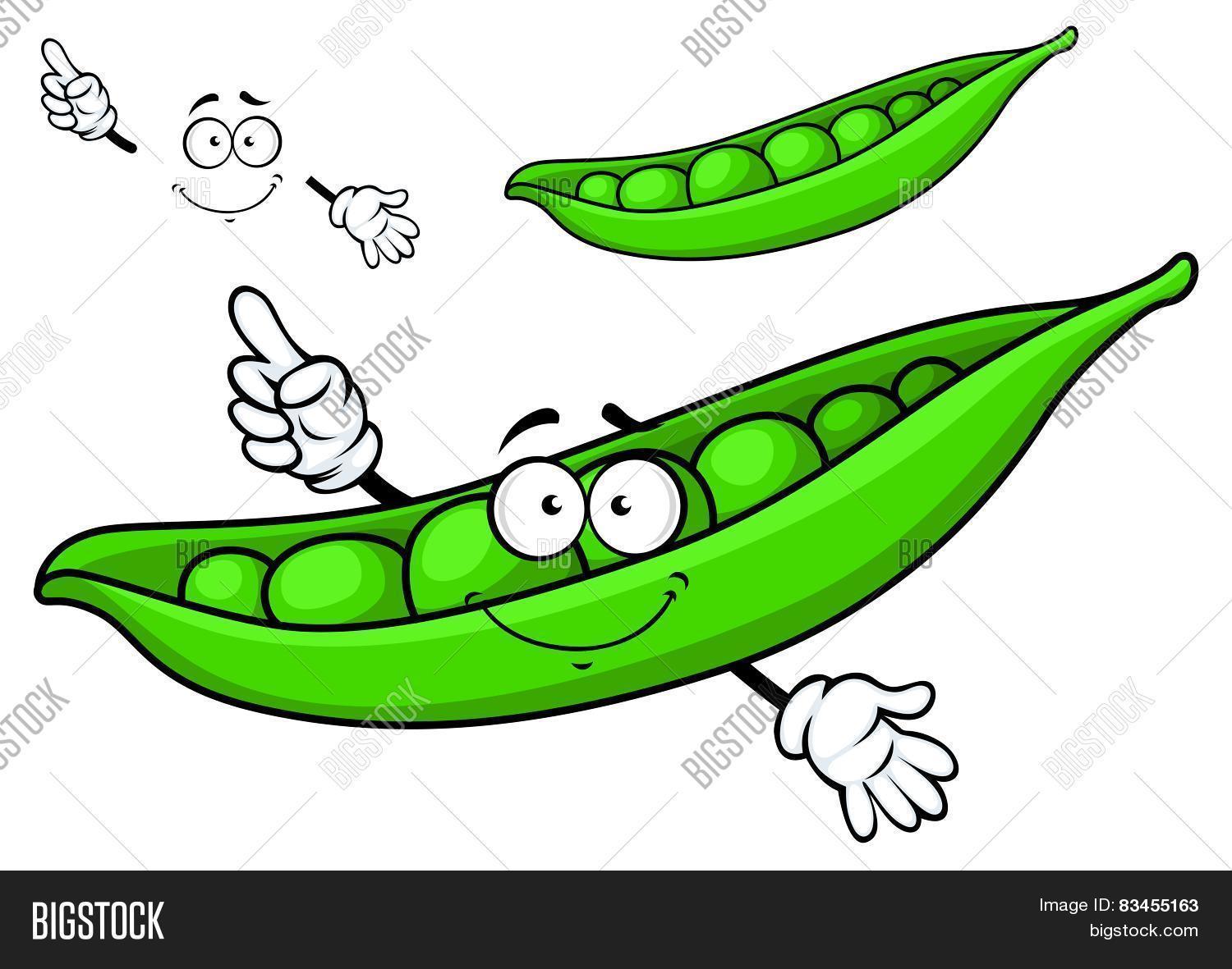 Cartoon Green Pea Vector & Photo (Free Trial) | Bigstock