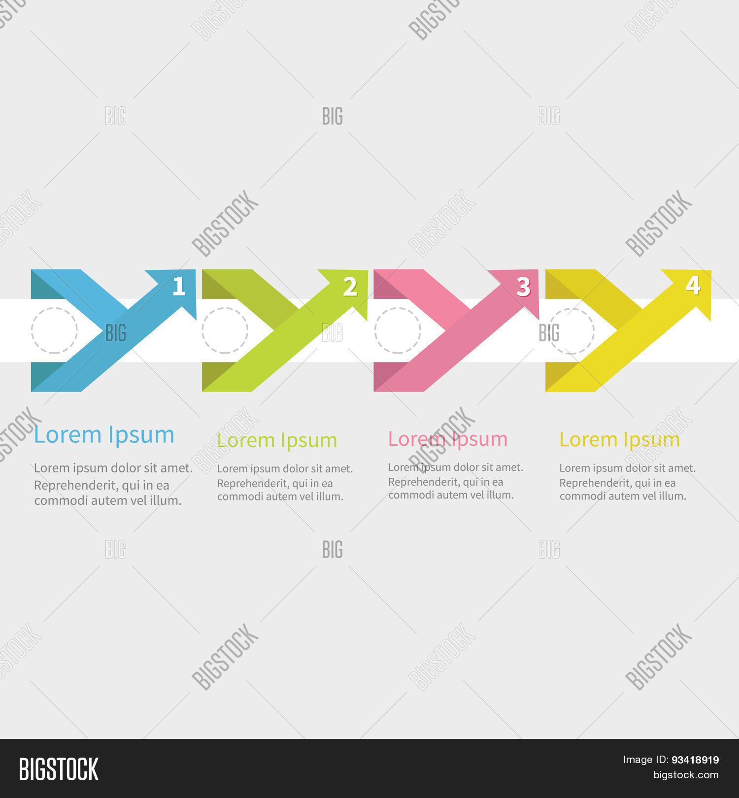 Infographic Five Step Vector & Photo (Free Trial) | Bigstock