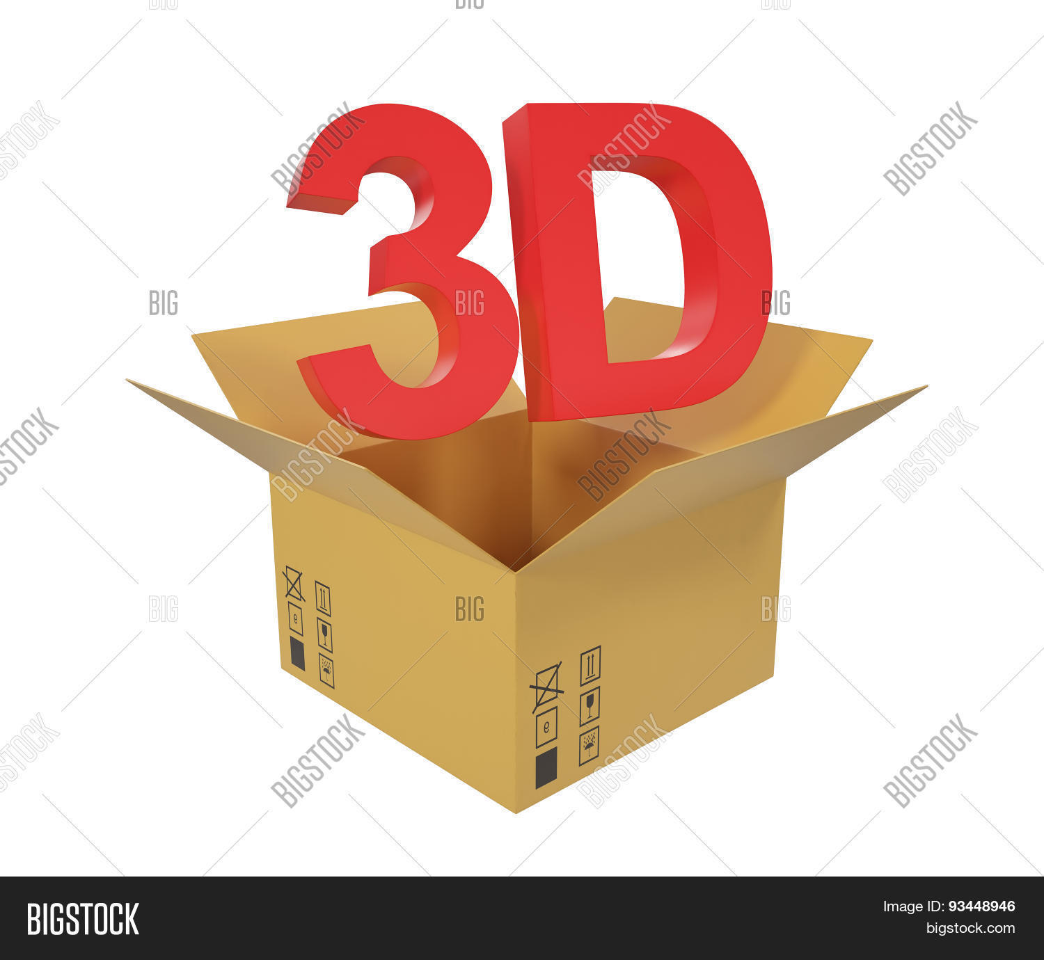 Open Cardboard Box 3D Image & Photo (Free Trial) | Bigstock