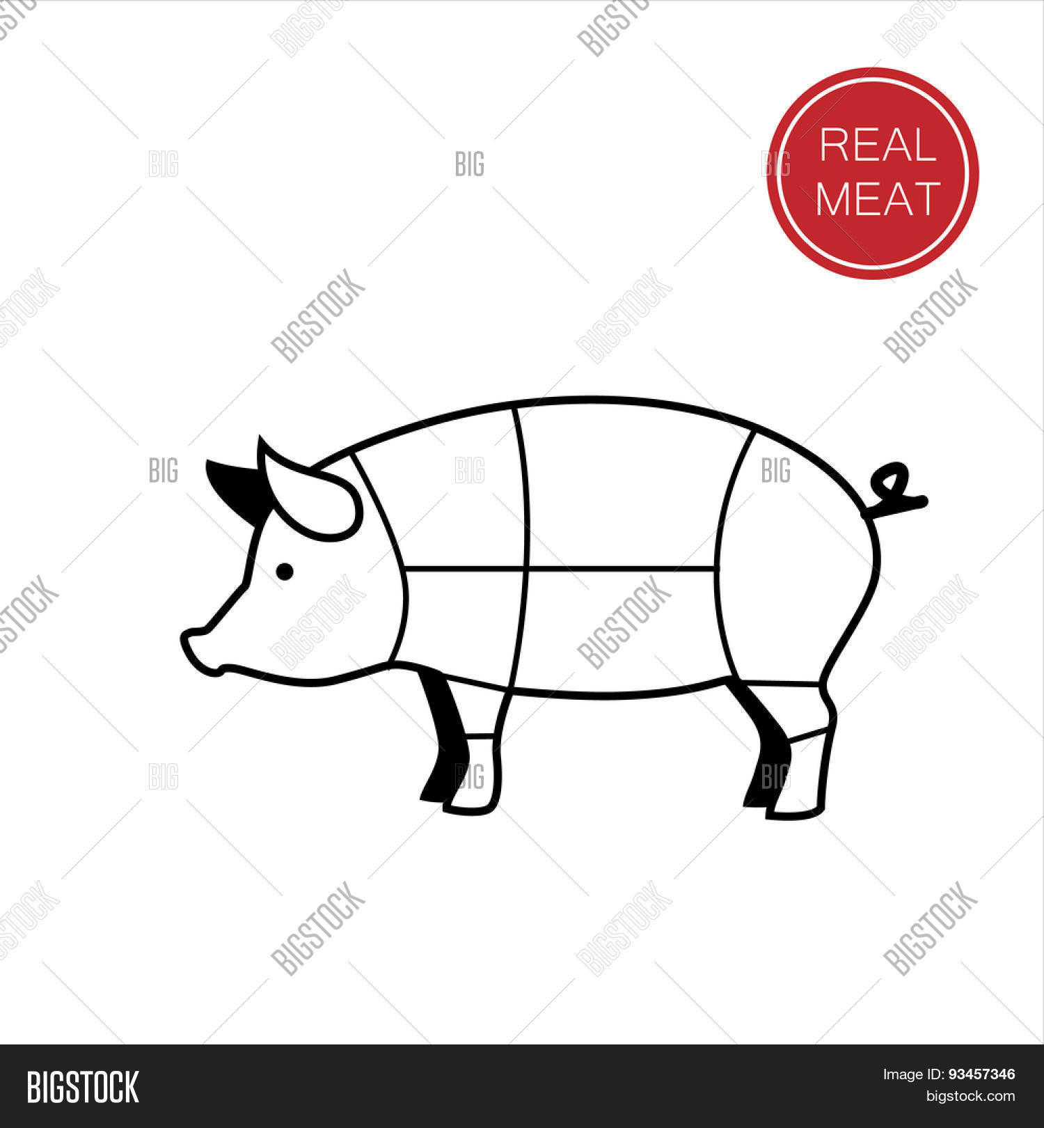 Meat - Template Sign Vector & Photo (Free Trial) | Bigstock