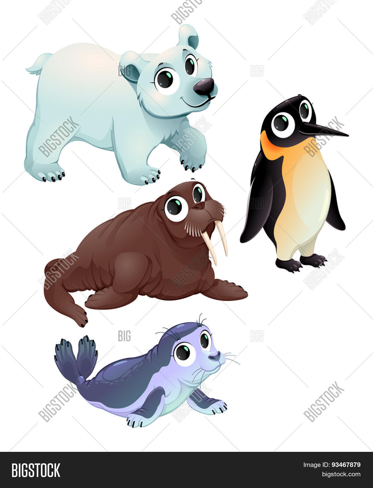 Funny Polar Animals. Vector & Photo (Free Trial) | Bigstock