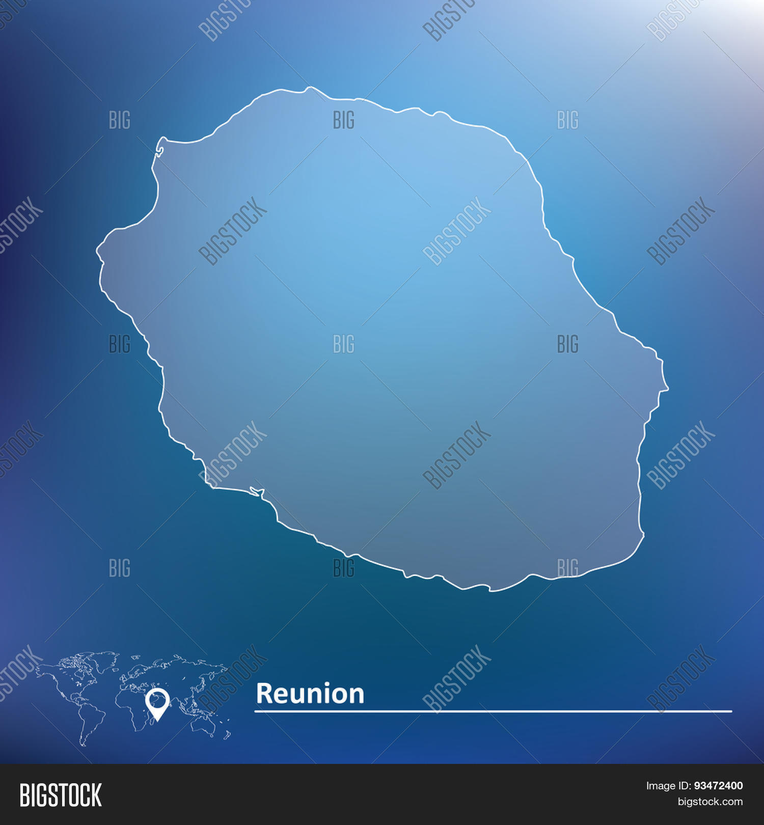 Map Reunion - Vector Vector & Photo (Free Trial) | Bigstock
