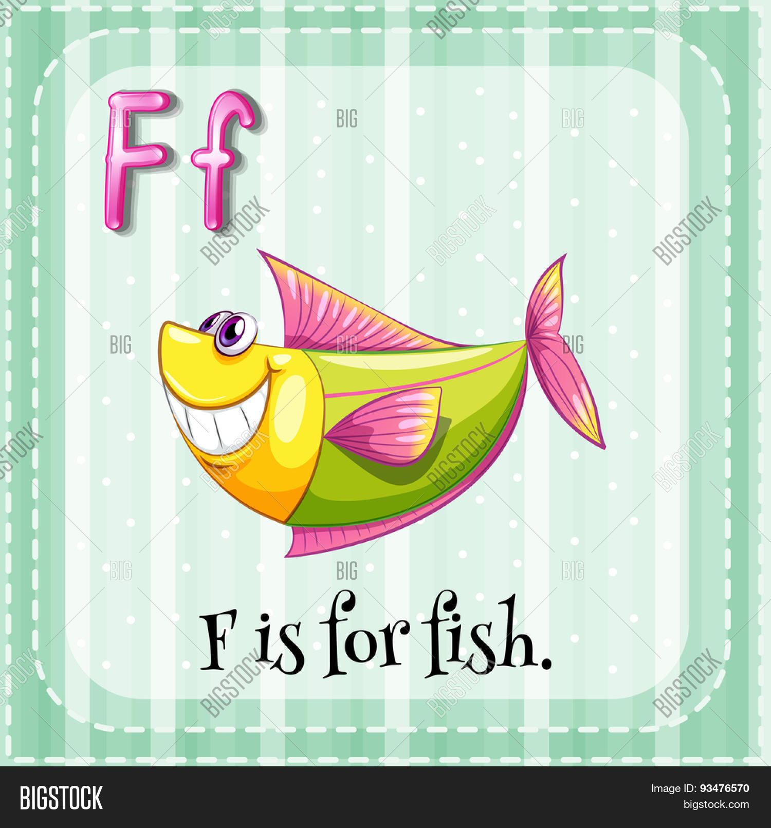 Flashcard Letter F Vector & Photo (Free Trial) | Bigstock