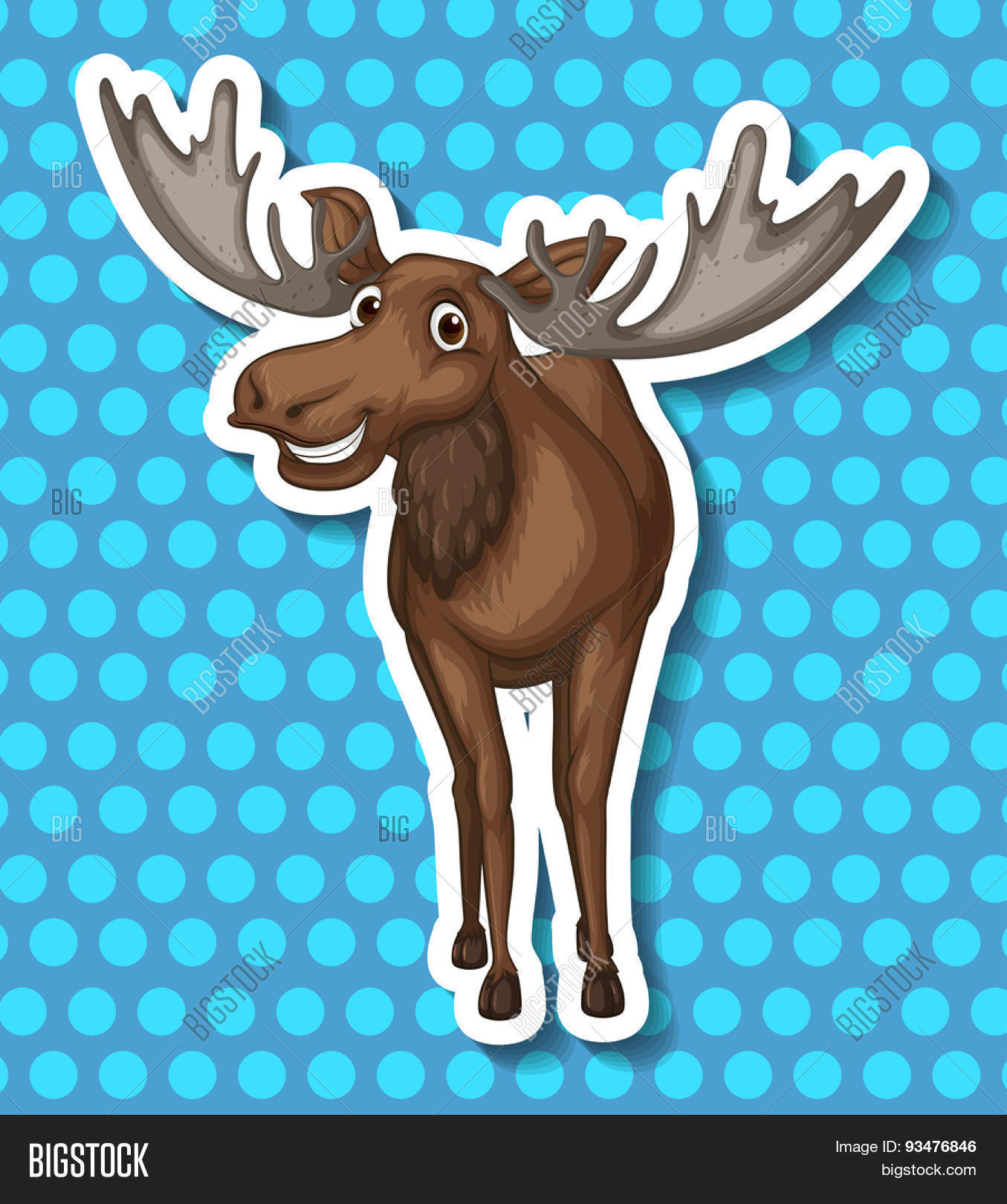Brown Moose Smiling Vector & Photo (Free Trial) | Bigstock