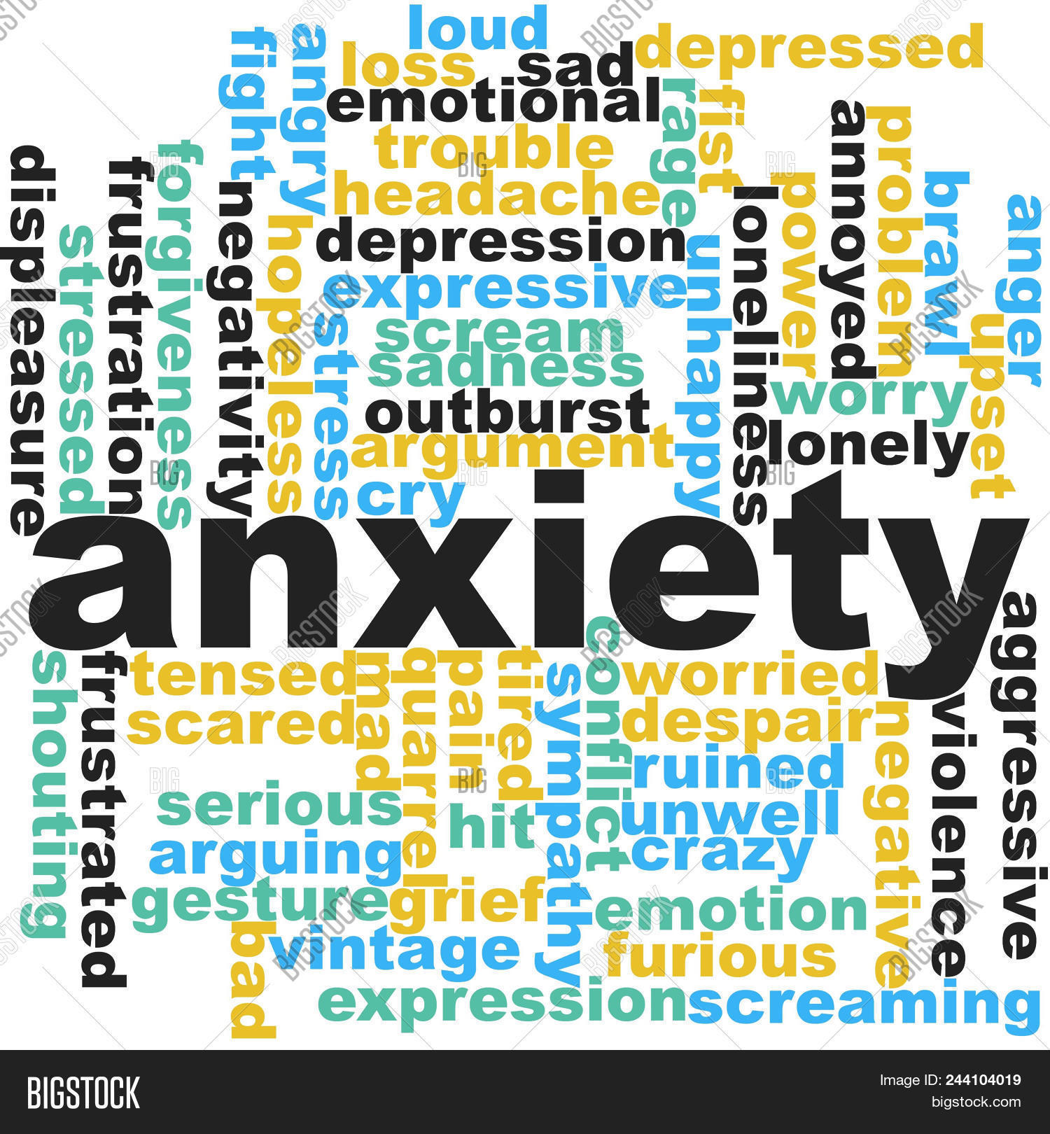 Anxiety Word Cloud Image And Photo Free Trial Bigstock 