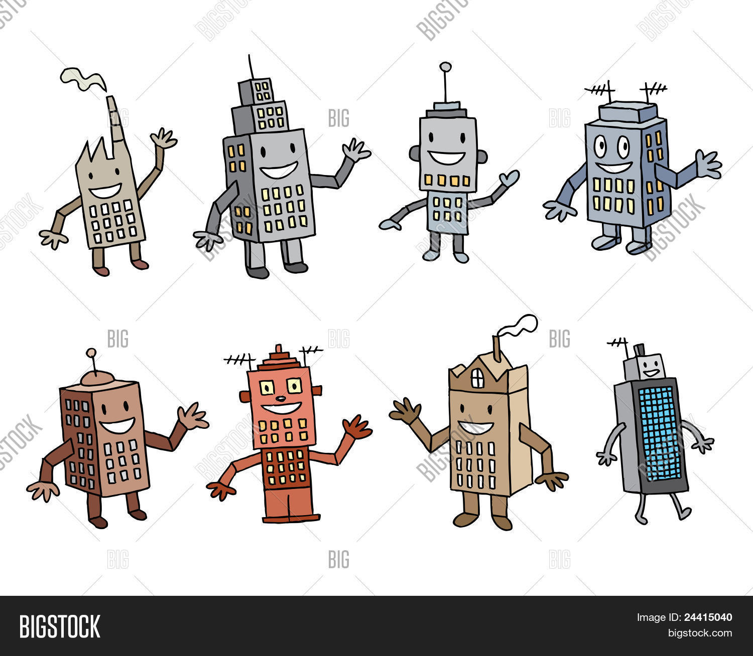 Buildings Cartoon Vector & Photo (Free Trial) | Bigstock