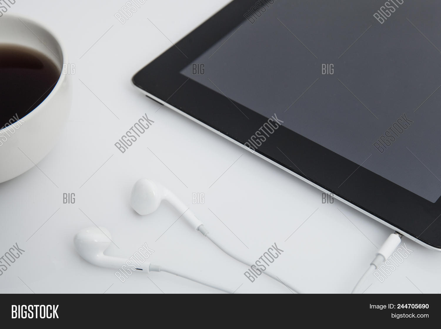 Earphone Ipad Coffee Image & Photo (Free Trial) | Bigstock