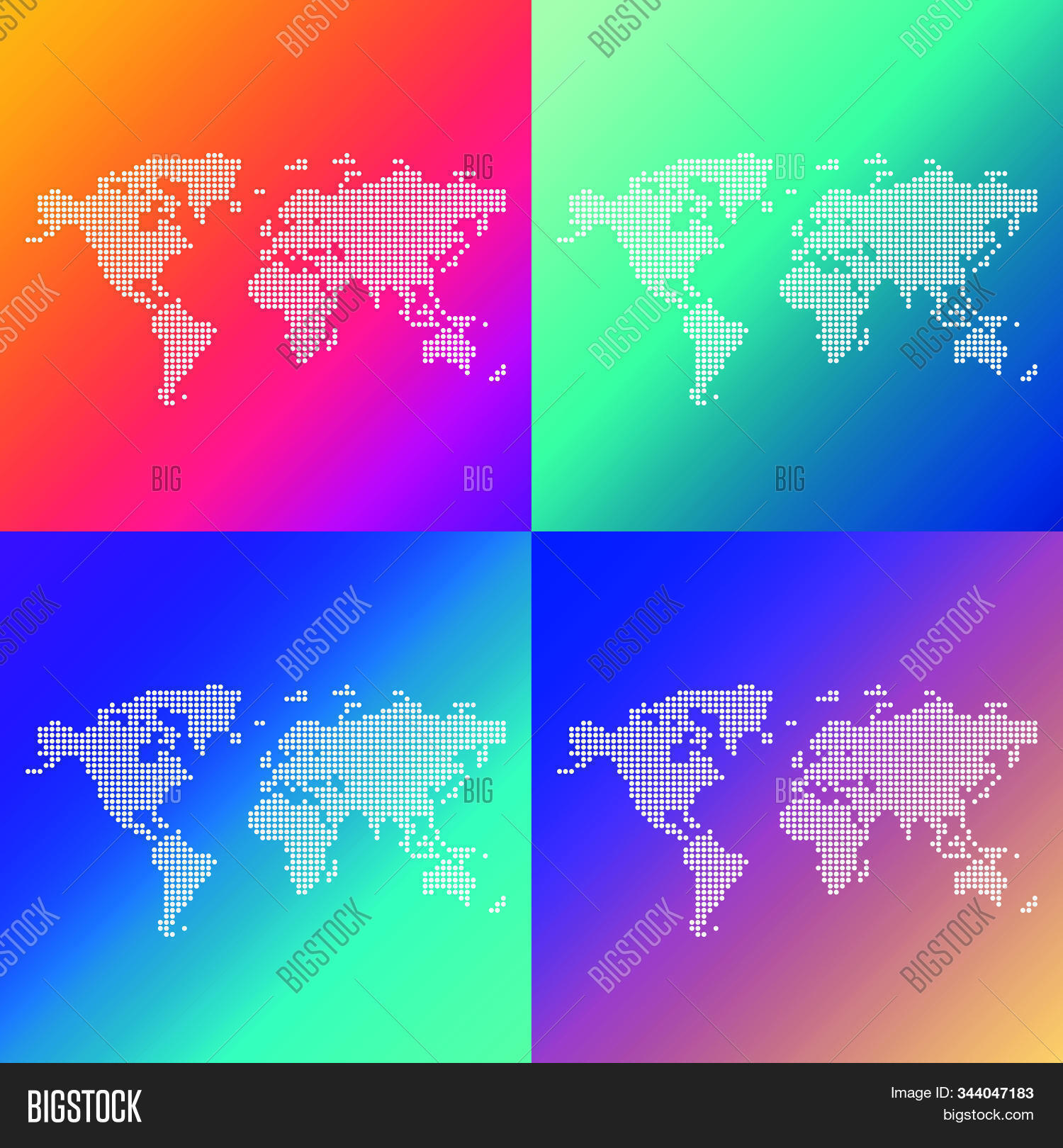 World Maps Colorful Vector & Photo (Free Trial) | Bigstock