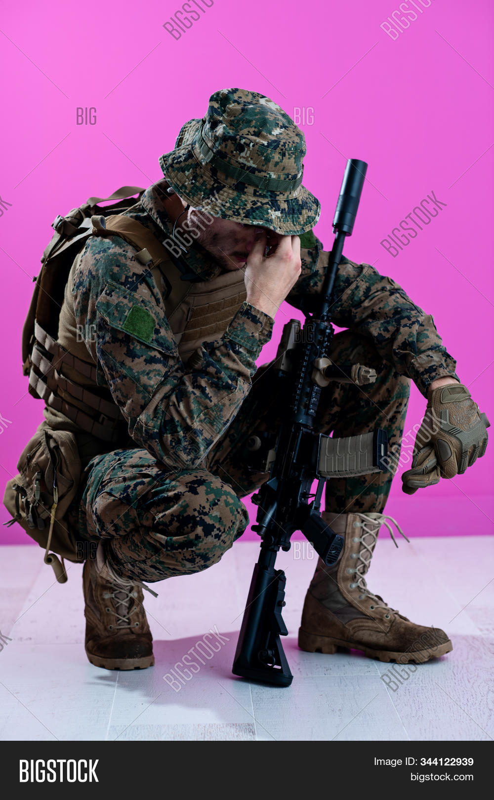 Sad Soldier Has Image & Photo (Free Trial) | Bigstock