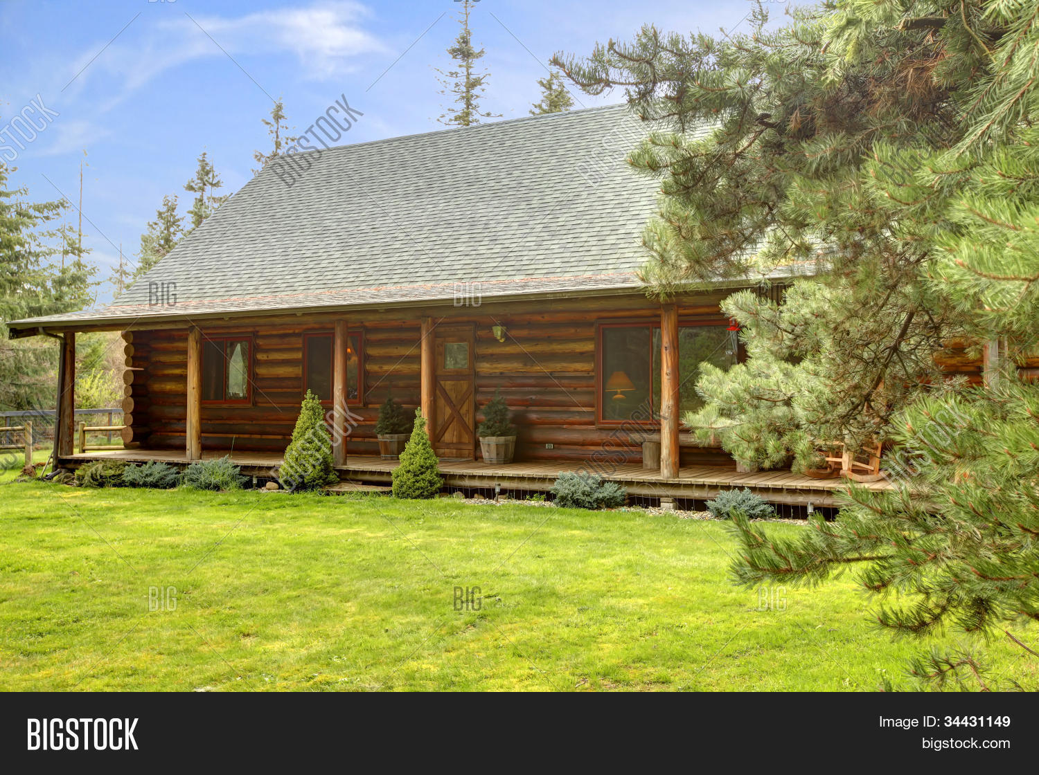 Rustic Log Cabin Front Image & Photo (Free Trial) | Bigstock