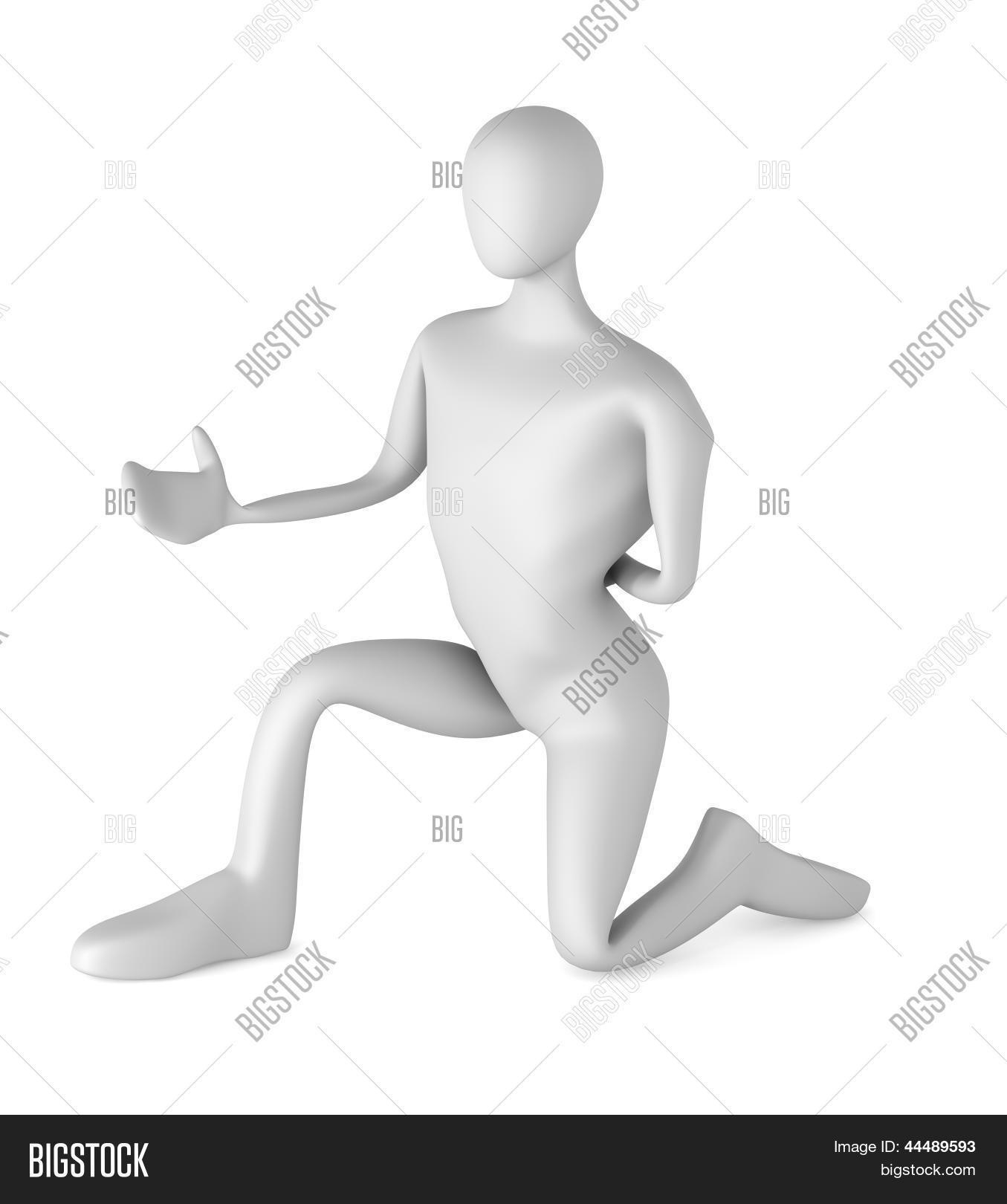 3D Man On Knees Image & Photo (Free Trial) | Bigstock