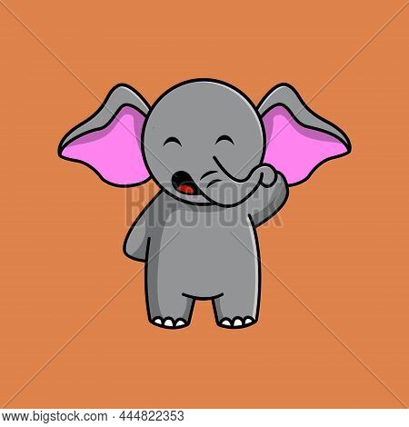 Cute Elephant Waving Vector & Photo (Free Trial) | Bigstock