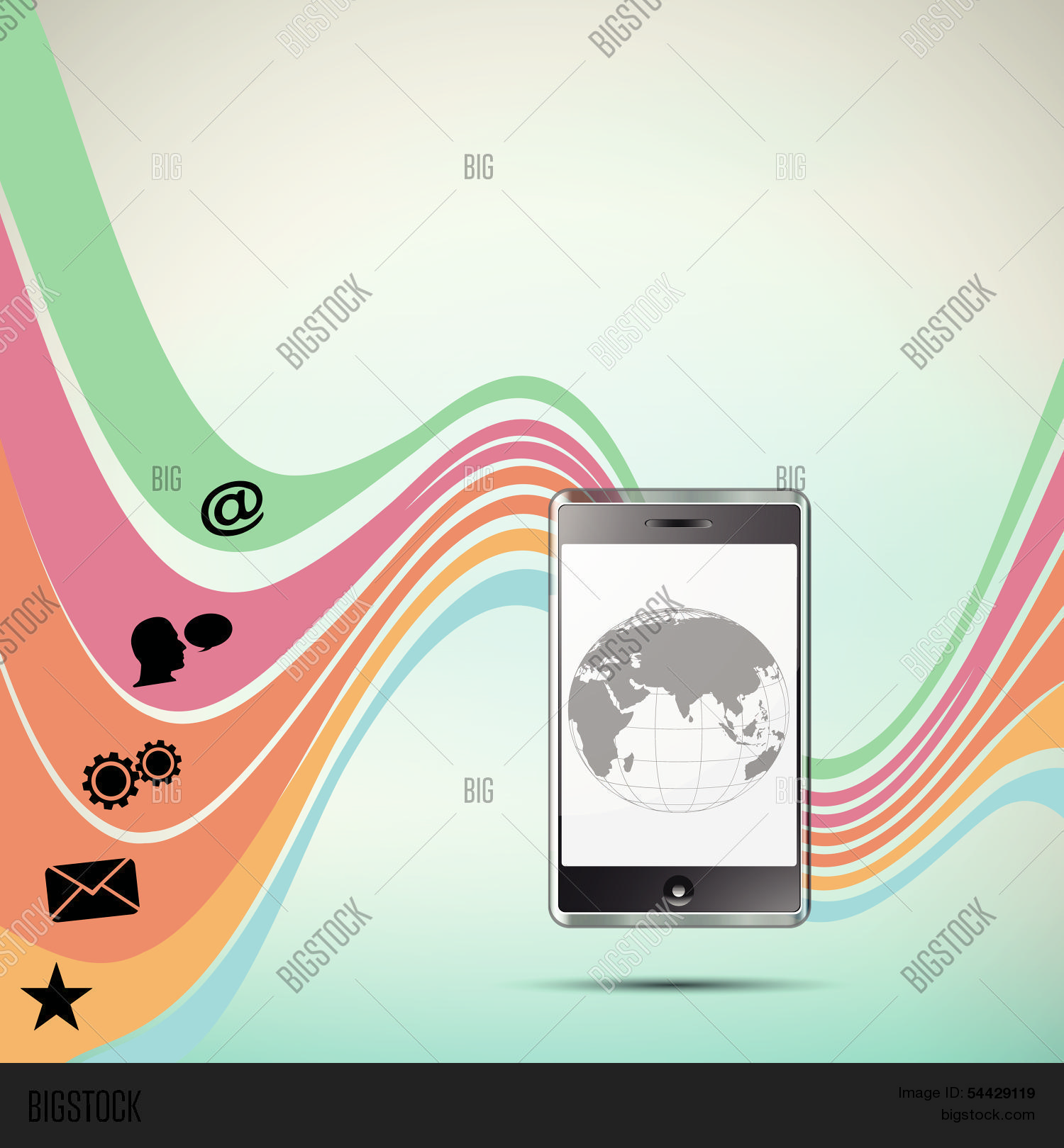 Mobile Background Vector & Photo (Free Trial) | Bigstock