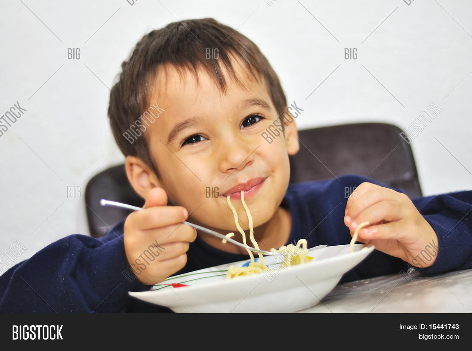 Kid Eating Spaghetti Image & Photo (Free Trial) | Bigstock