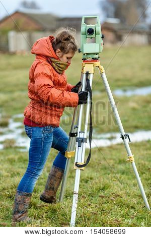 Girl Surveyor Works Image & Photo (Free Trial) | Bigstock